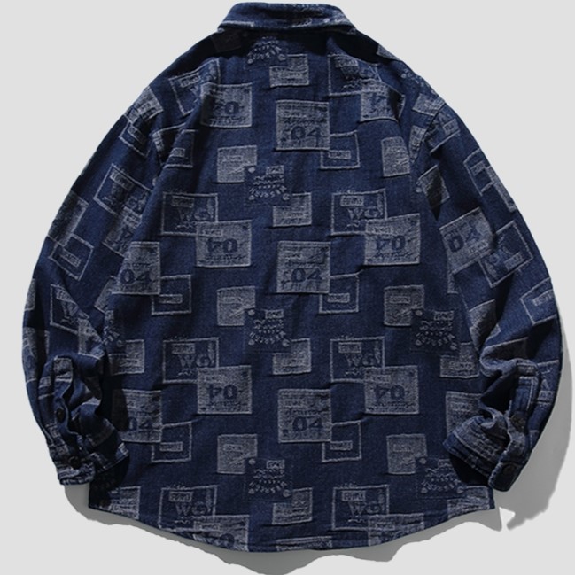 Full Print Denim Jacket - Blue/Savz.Clothing